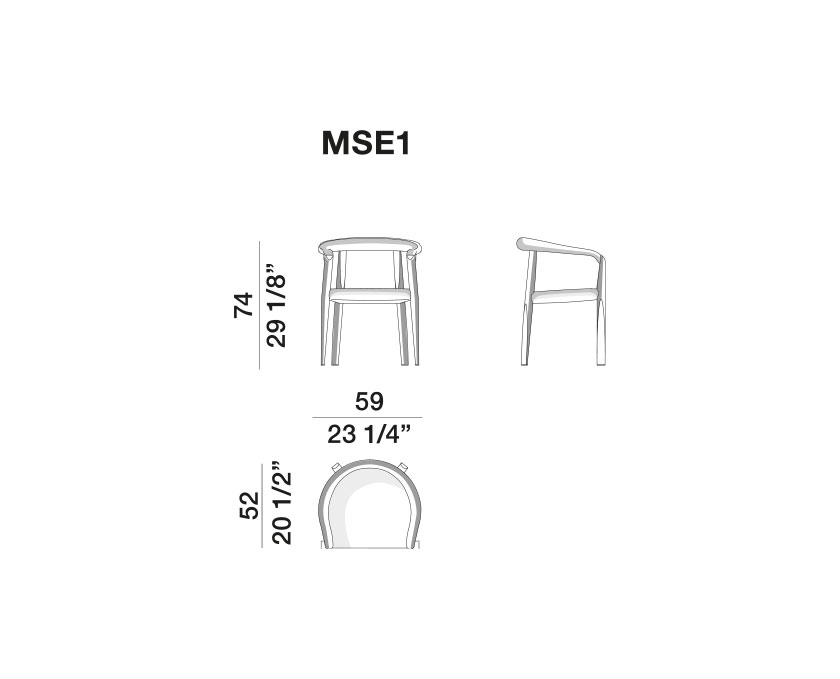 Modern curved back chair - MHC.3 Miss - Molteni&C