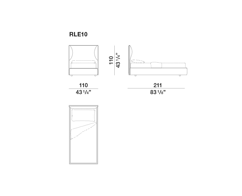 Modern upholstered double bed - Ribbon - Molteni&C
