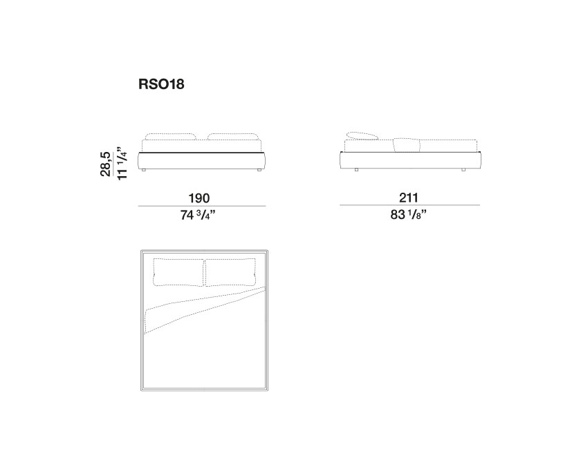 Modern upholstered double bed - Ribbon - Molteni&C